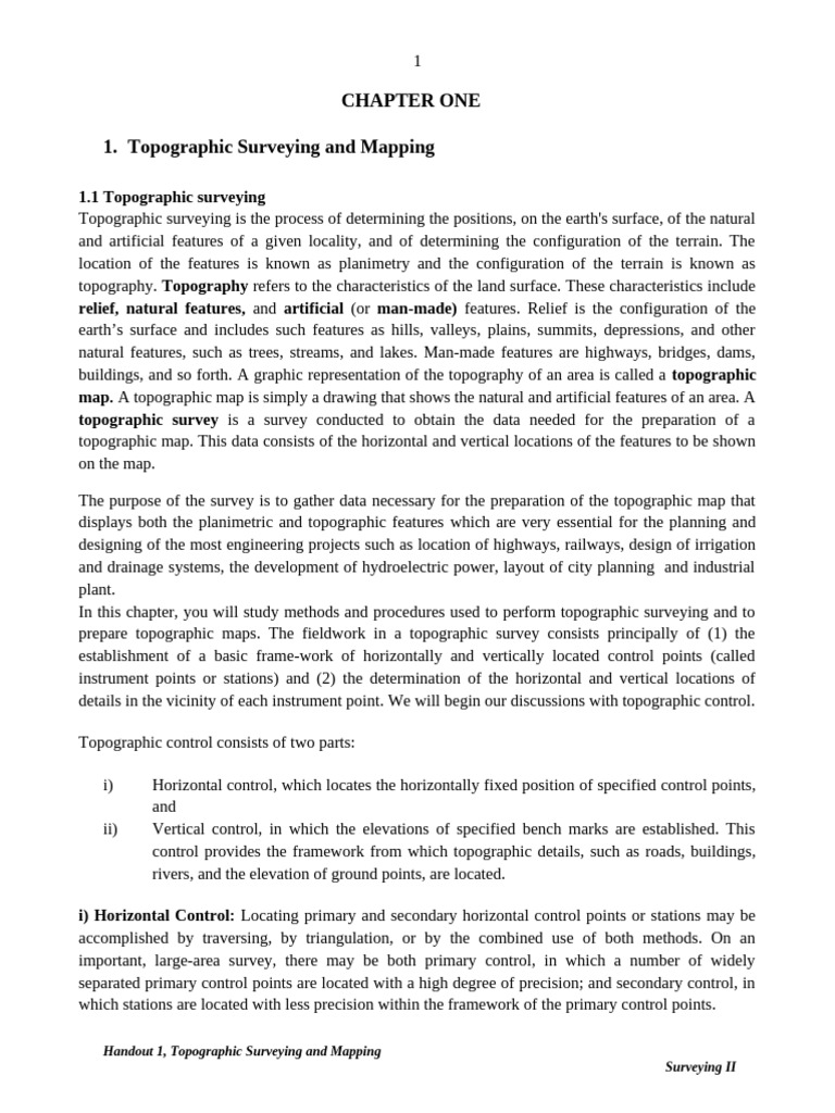 Chapter 1 - Topgraphical Surveying and Mapping | PDF | Topography ...