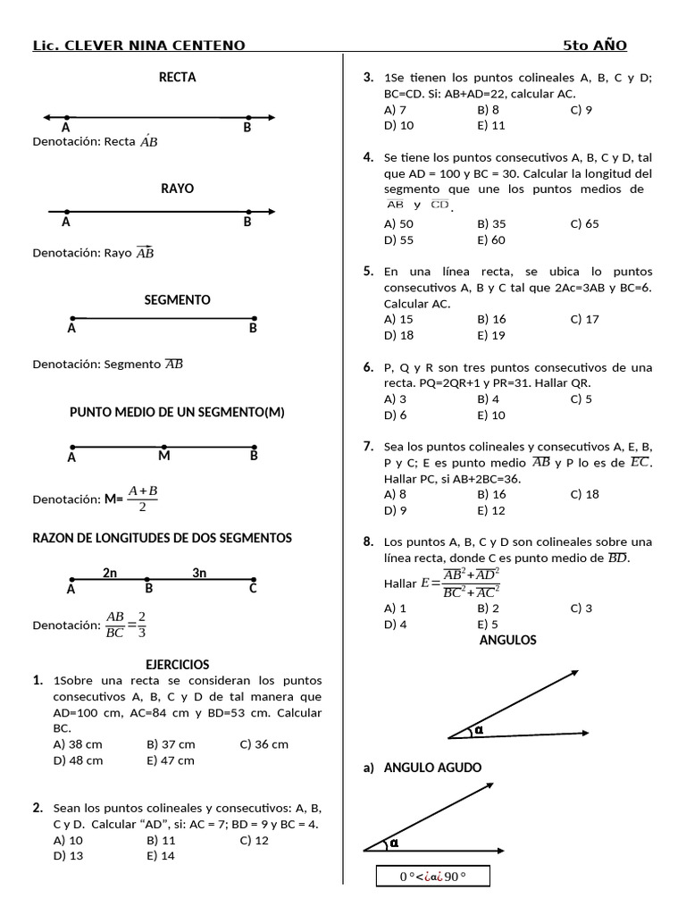 5° Segmento Angulos y Triangulos Solidos | PDF | Geometría Elemental ...