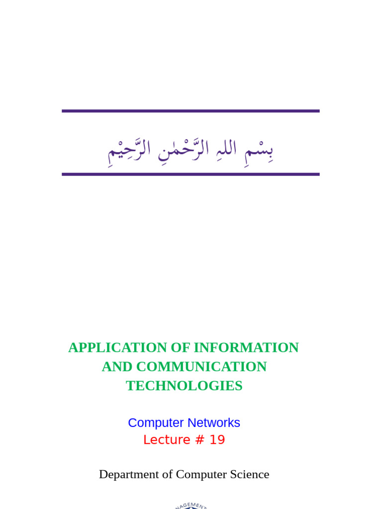 Lec 19 Computer Networks | PDF | Computer Network | Local Area Network