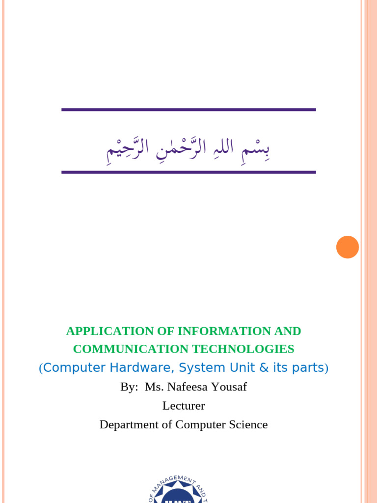 Lec 13-14-15 Computer Hardware, System Unit Its Parts.-2 | PDF | Random Access Memory | Cpu Cache