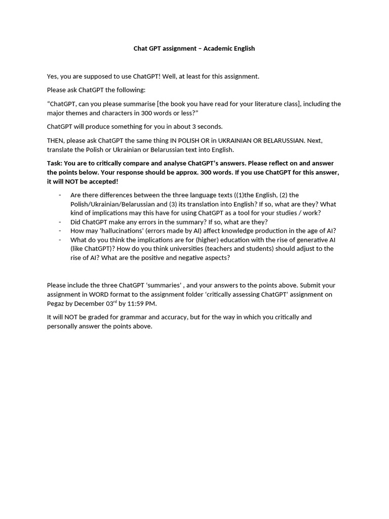 Chat GPT assignment 2024 | PDF