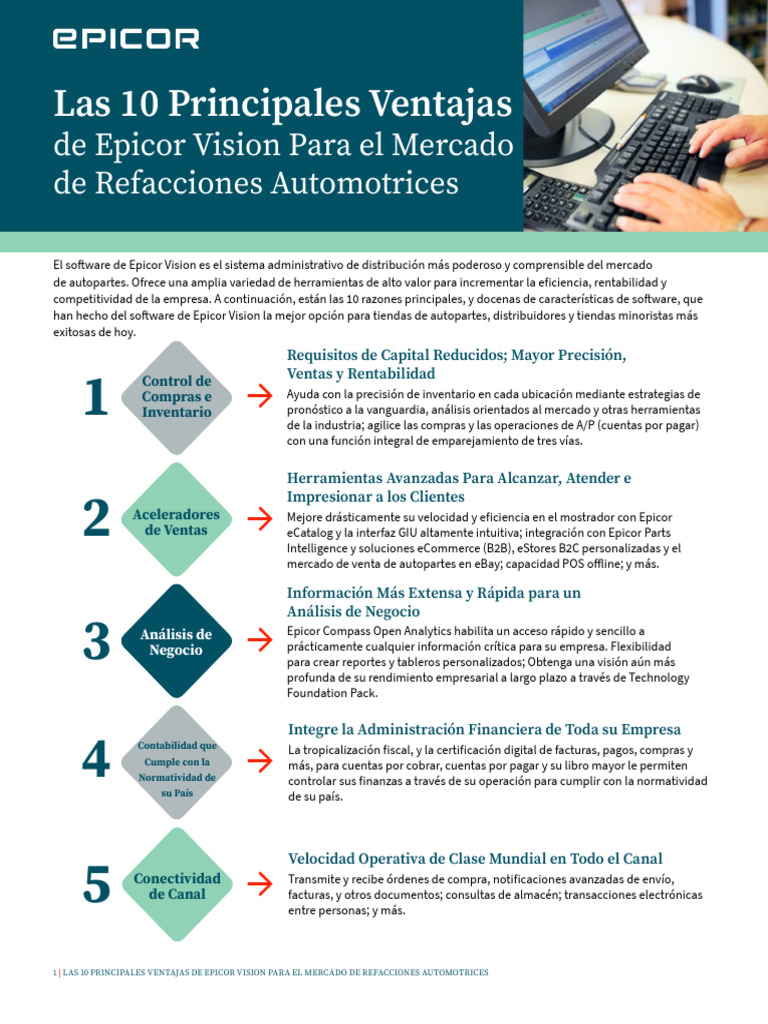 AUTO Epicor Vision Mx Top 10 Advantages Flyer SP | PDF | Business ...