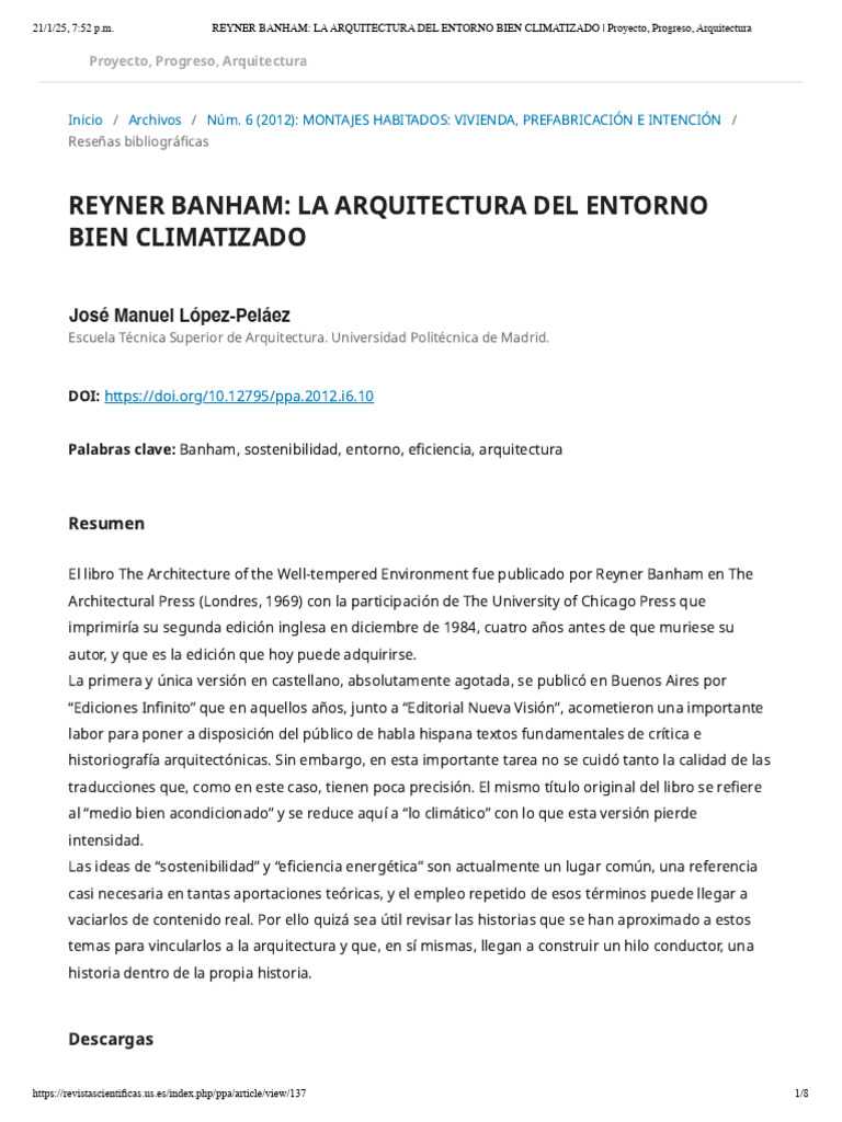 Banham: Arquitectura y Sostenibilidad | PDF | Licencia Creative Commons | Esfera pública