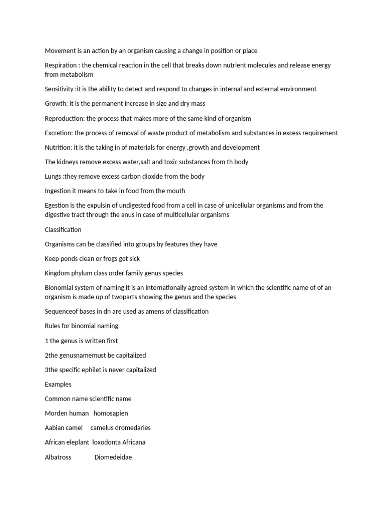 Movement Is An Action by An Organism Causing A Change in Position or ...