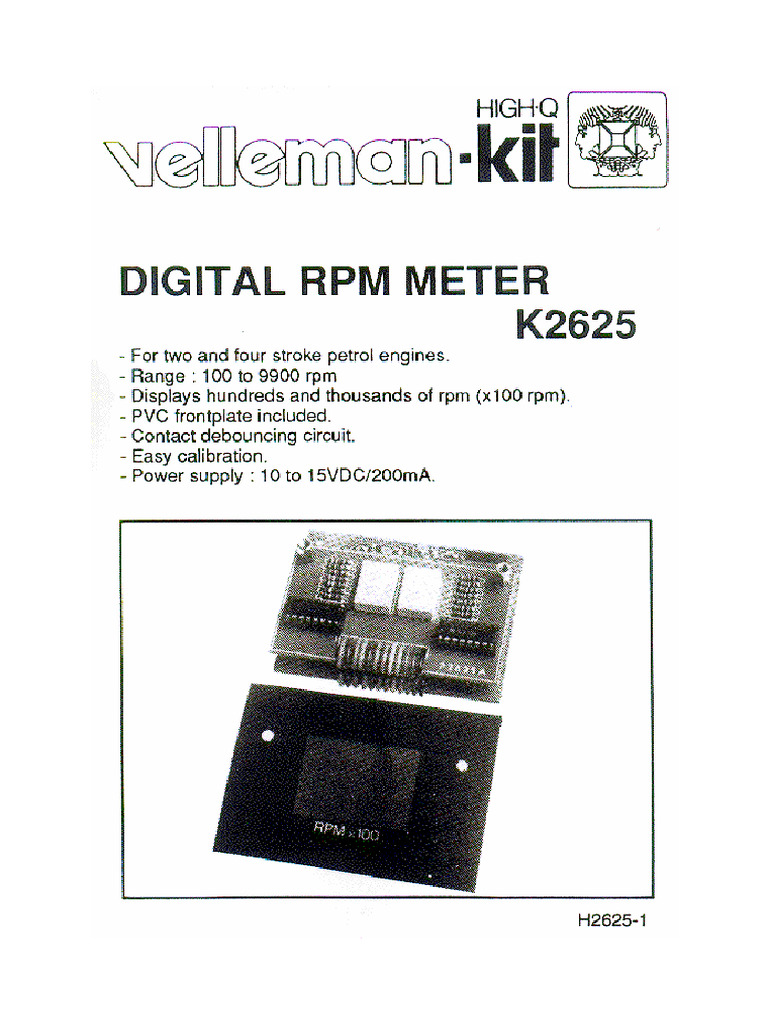 Digital RPM Meter k2625 | PDF