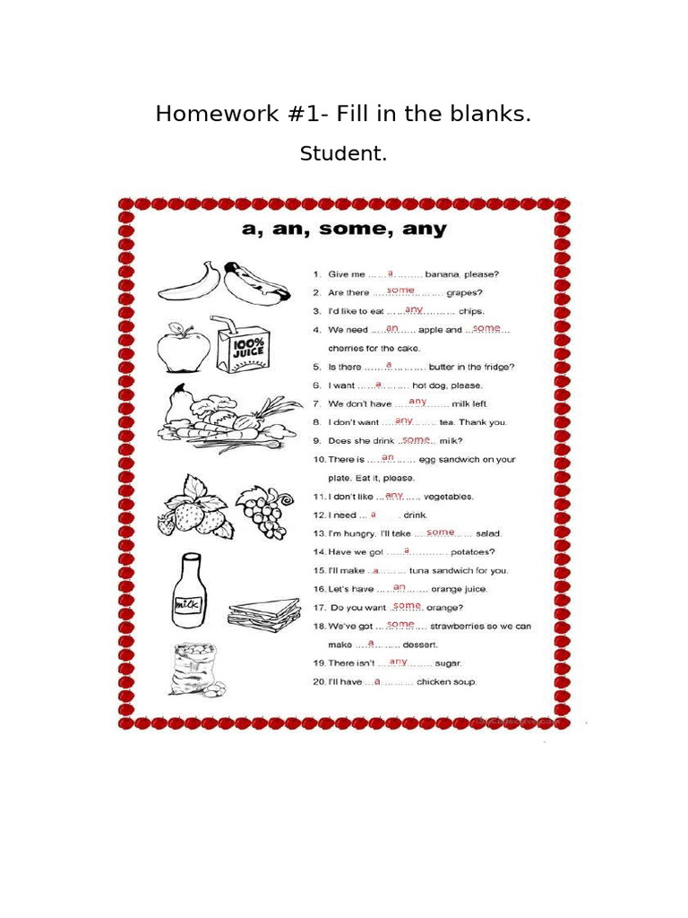 Homework #1 - Fill in The Blanks. | PDF