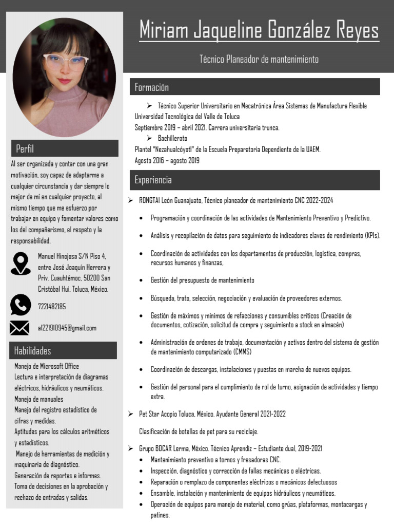CV Miriam Gonzalez | PDF