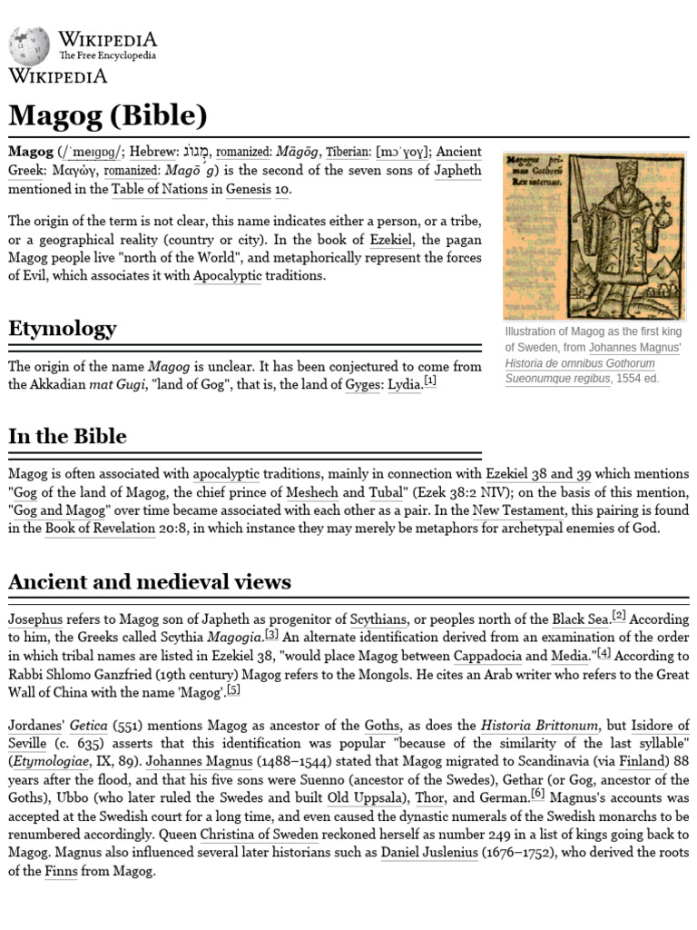 Magog (Bible) - Wikipedia | PDF