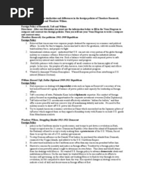 Contrast The Styles Of Diplomacy Between Taft And Wilson Online ...