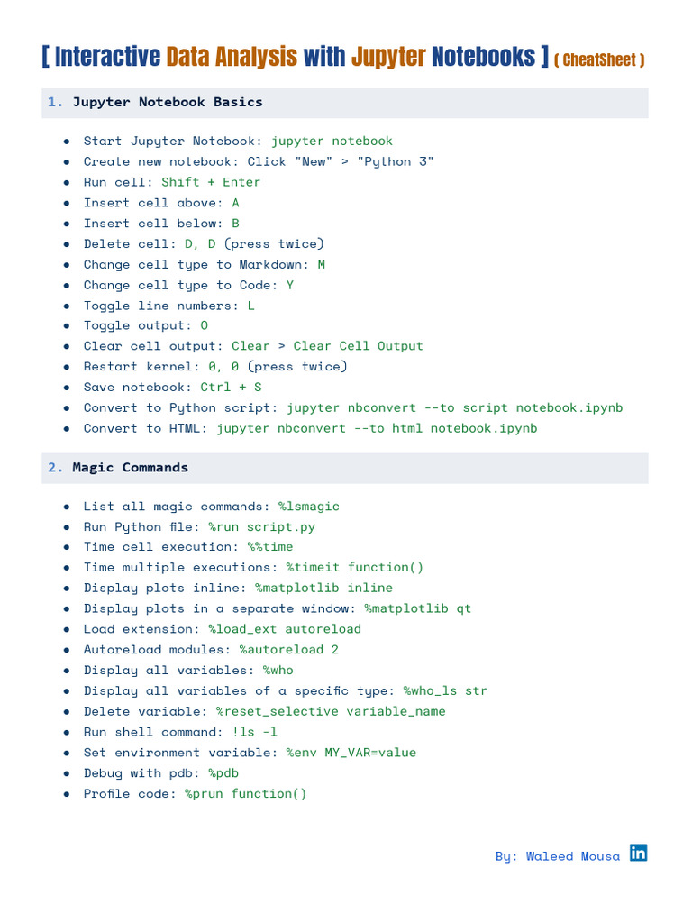 Interactive Data Analysis With Jupyter Cheatsheet 1731972443 | PDF ...