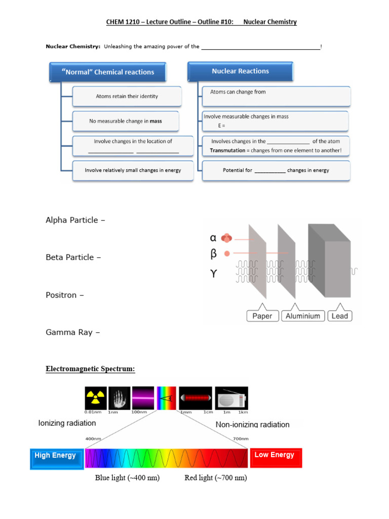 Nuclear Chemistry Lecture Outline | PDF | Radioactive Decay | Gamma Ray