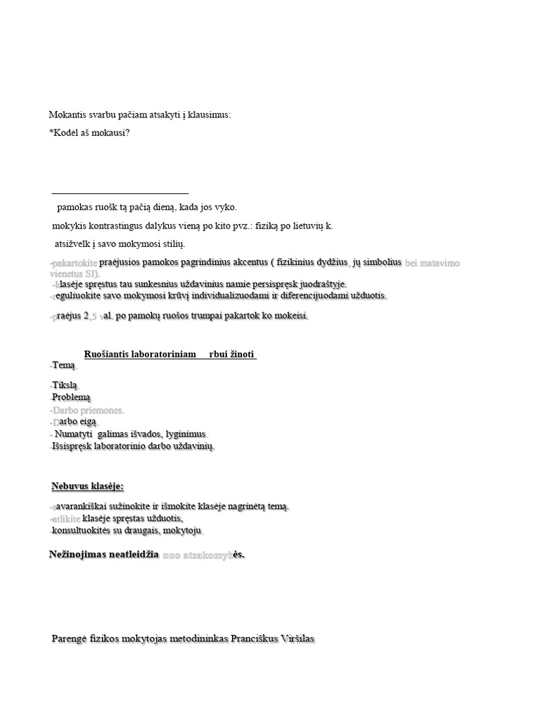 Kaip Mokytis Fizikos | PDF