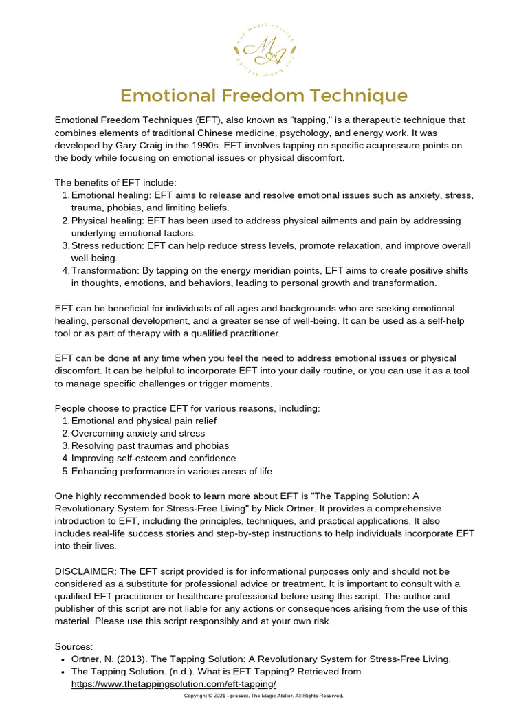 EFT script A4 Dream Body and Body Love | PDF | Emotional Freedom Techniques | Psychological Concepts