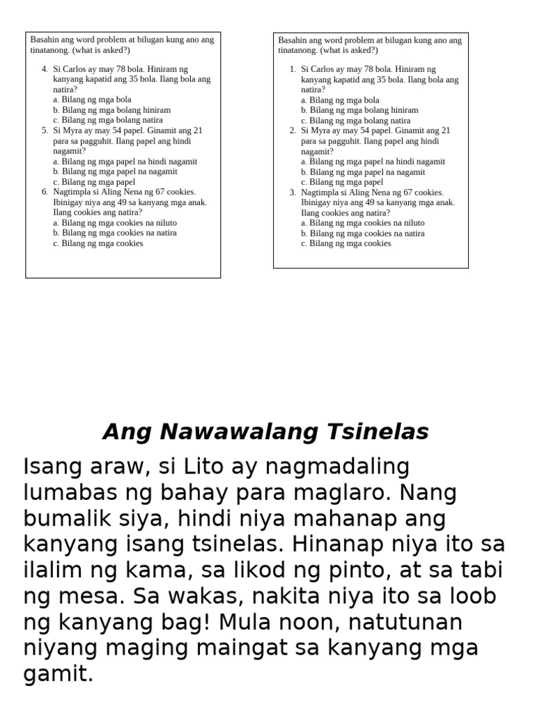 Ang Nawawalang Tsinelas | PDF