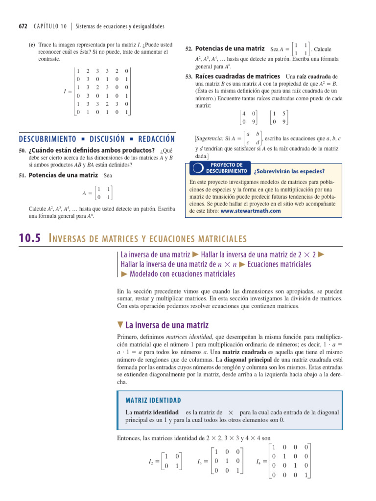 SA2-Inversa de Matrices y Ecuacioens Maticiales | PDF | Matriz (Matemáticas) | Sistema de ...