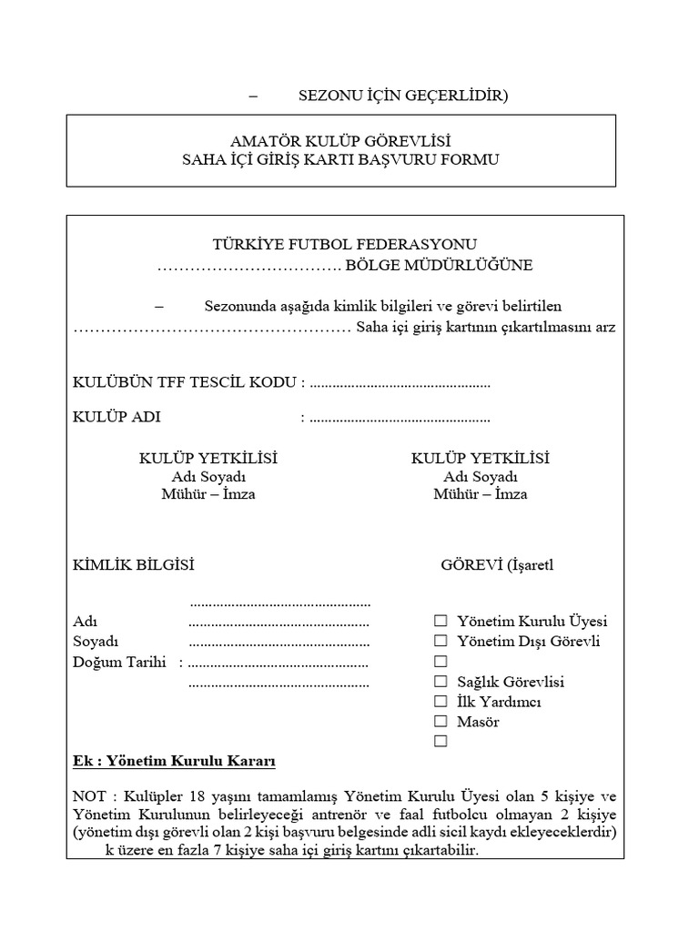 Saha Ici Giris Formu | PDF