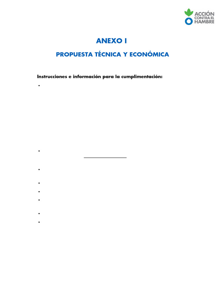 Anexo I - Presentación de Candidatura | PDF | Business