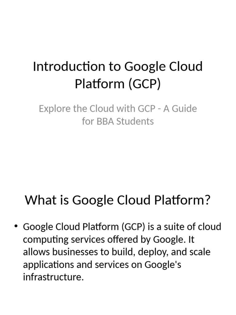 GCP Introduction For BBA Students | PDF