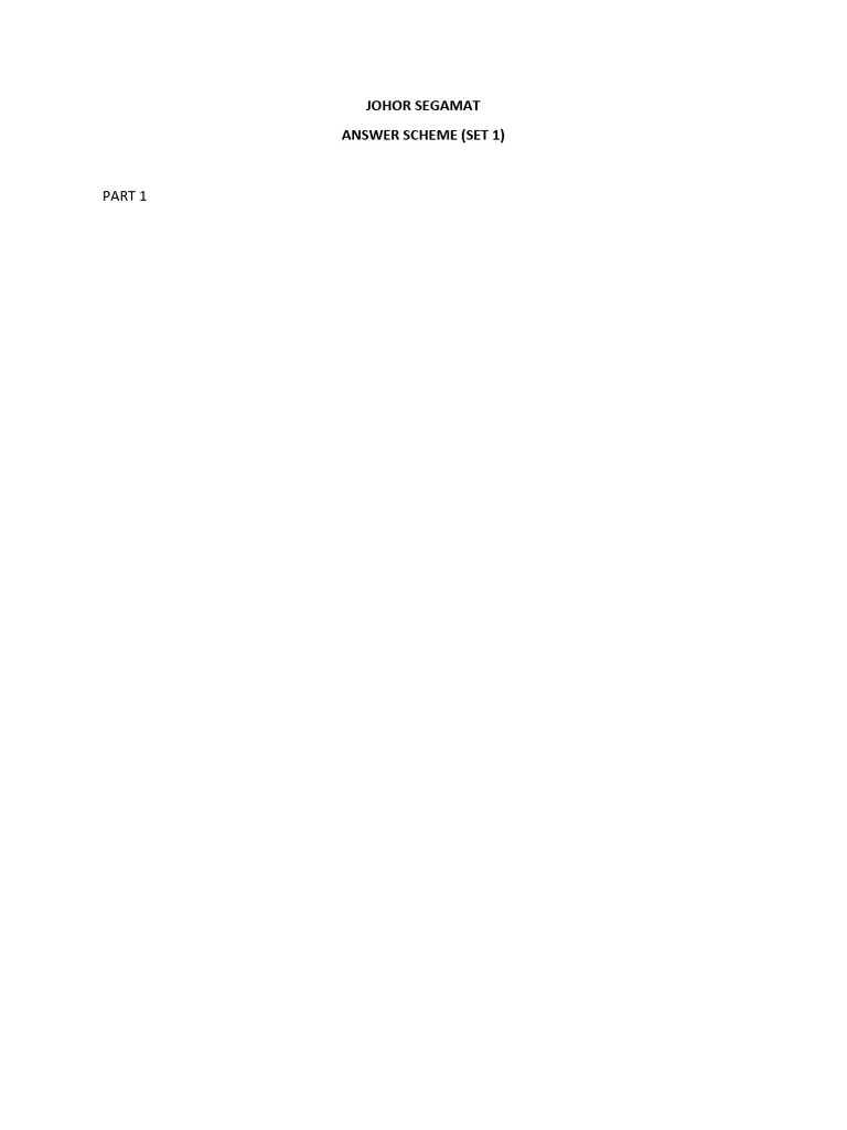 Johor (Segamat) Trial 2024 P1 - Reading (Set 1) (Answer Scheme) | PDF