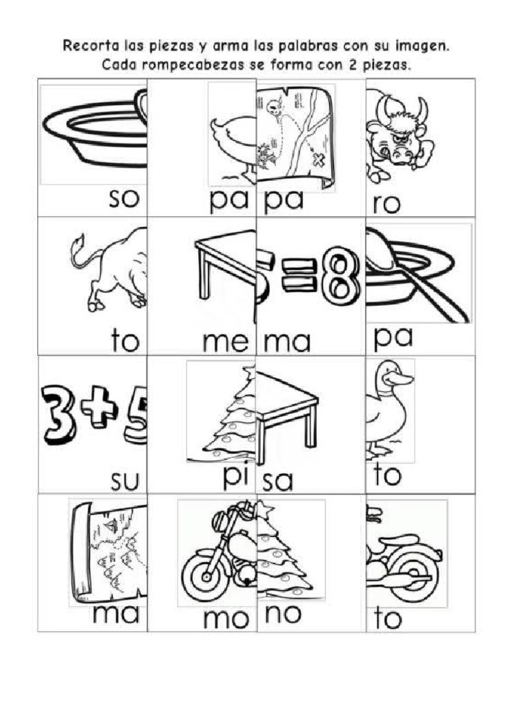 Rompecabezas silabas | PDF