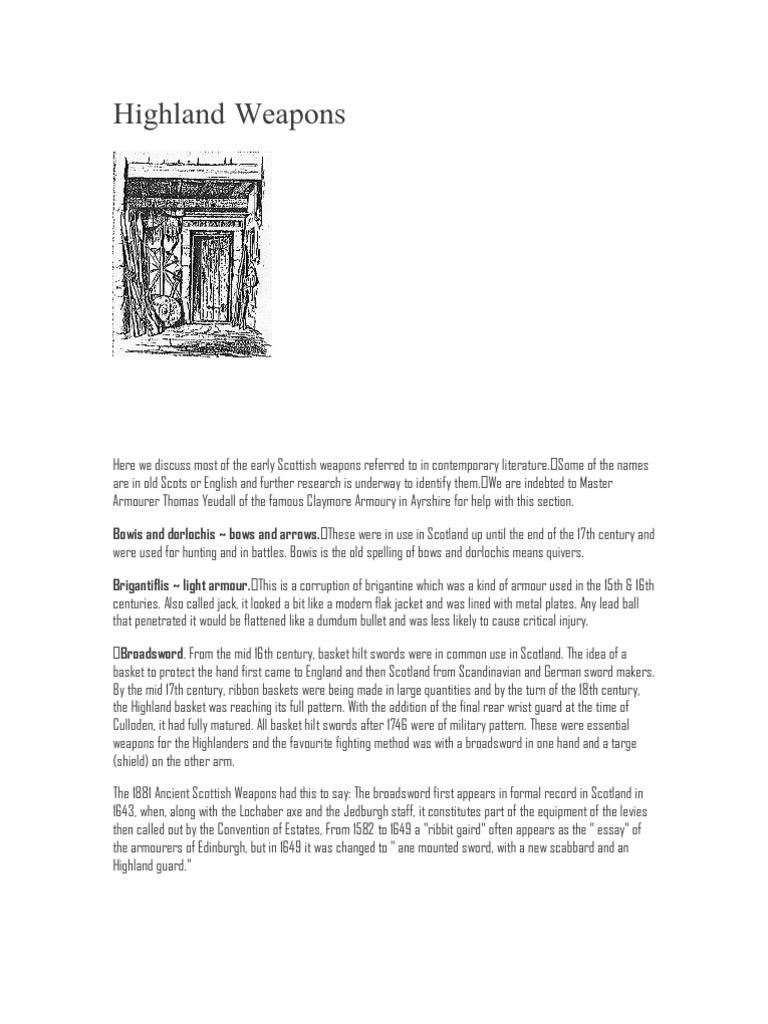 Highland Weapons | PDF | Sword | Melee Weapons