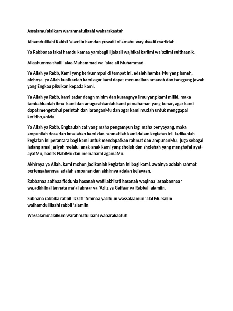 Doa Pembuka Kegiatan | PDF