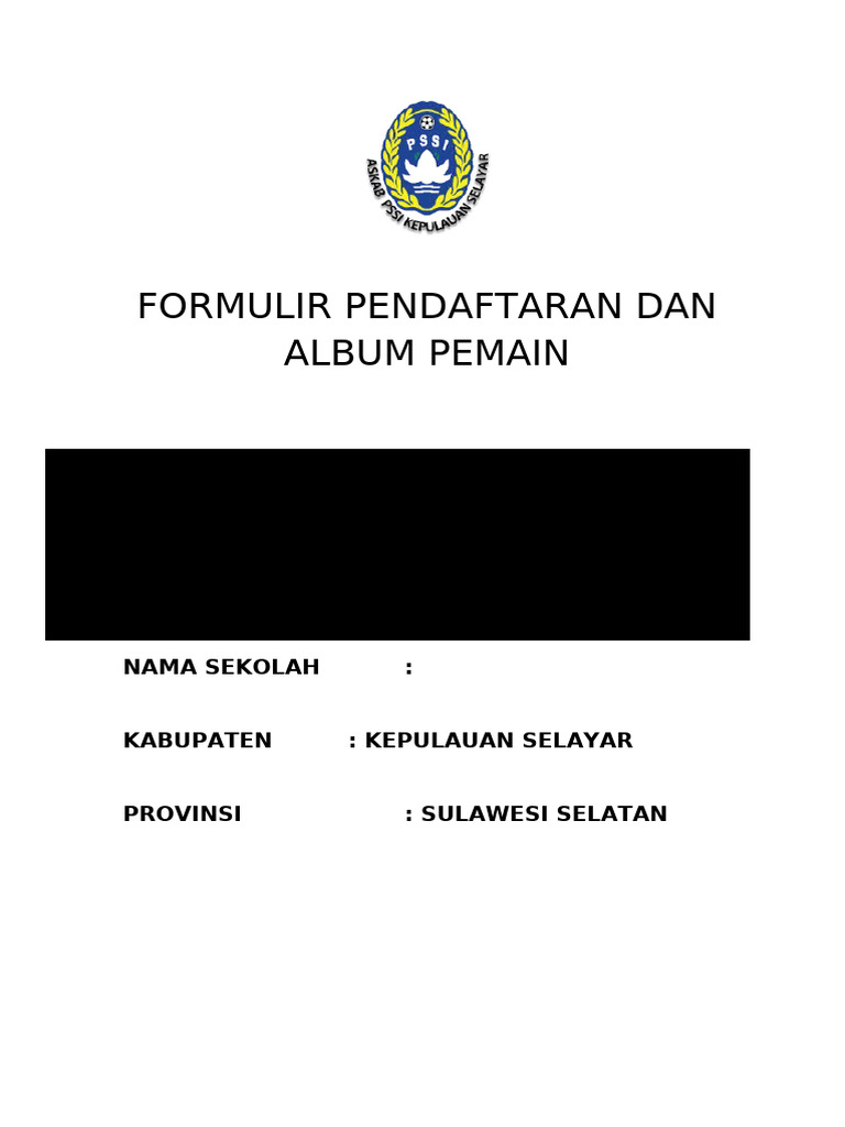 Format Formulir Pendaftaran | PDF