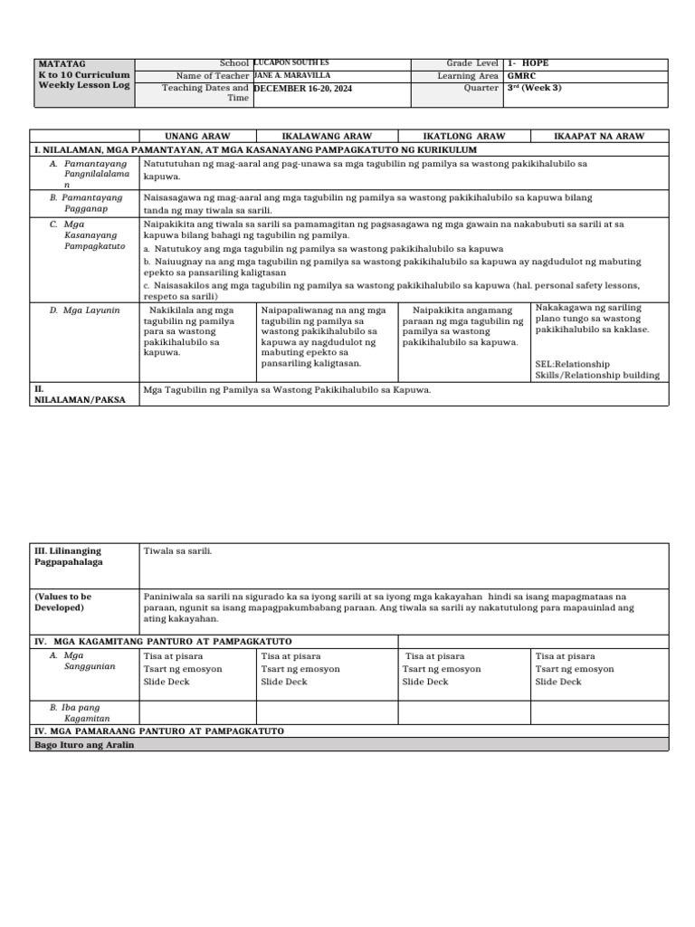 LE GMRC1 Q3 Week3 FINAL | PDF
