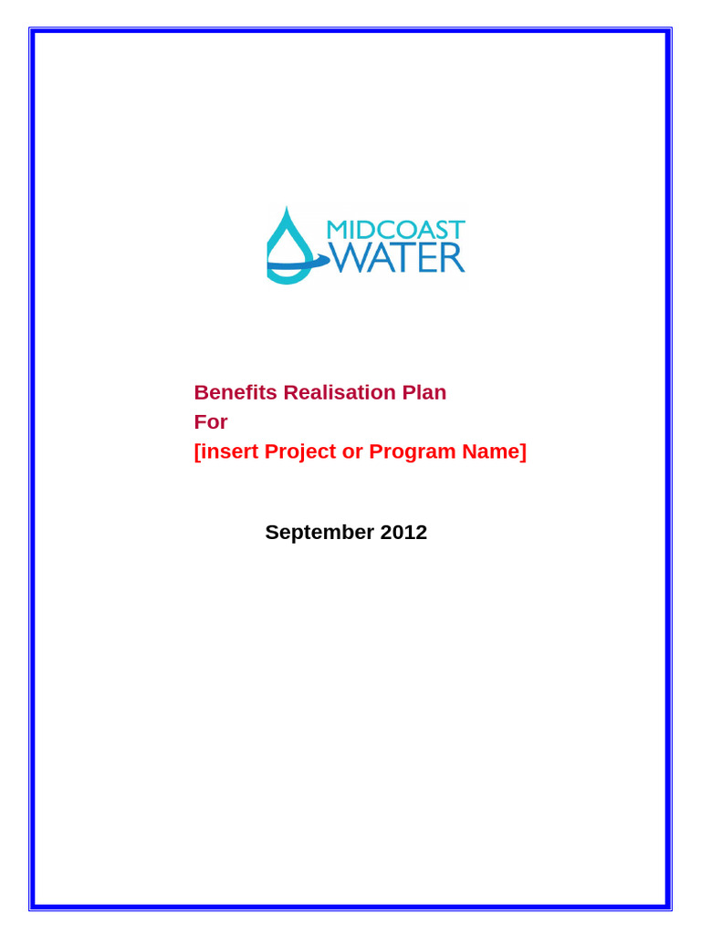 Project Management Template - Benefits Realisation Plan | PDF | Project ...