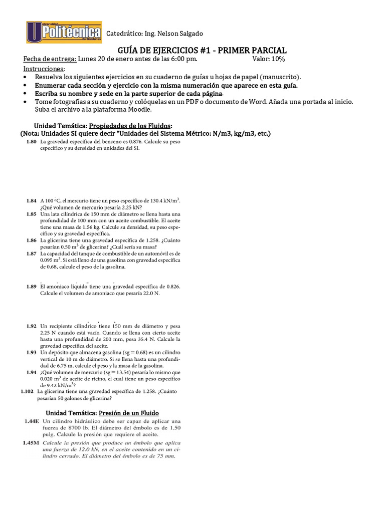 Guia #1 de Ejercicios Fisica II Primer Parcial 1p25 | PDF