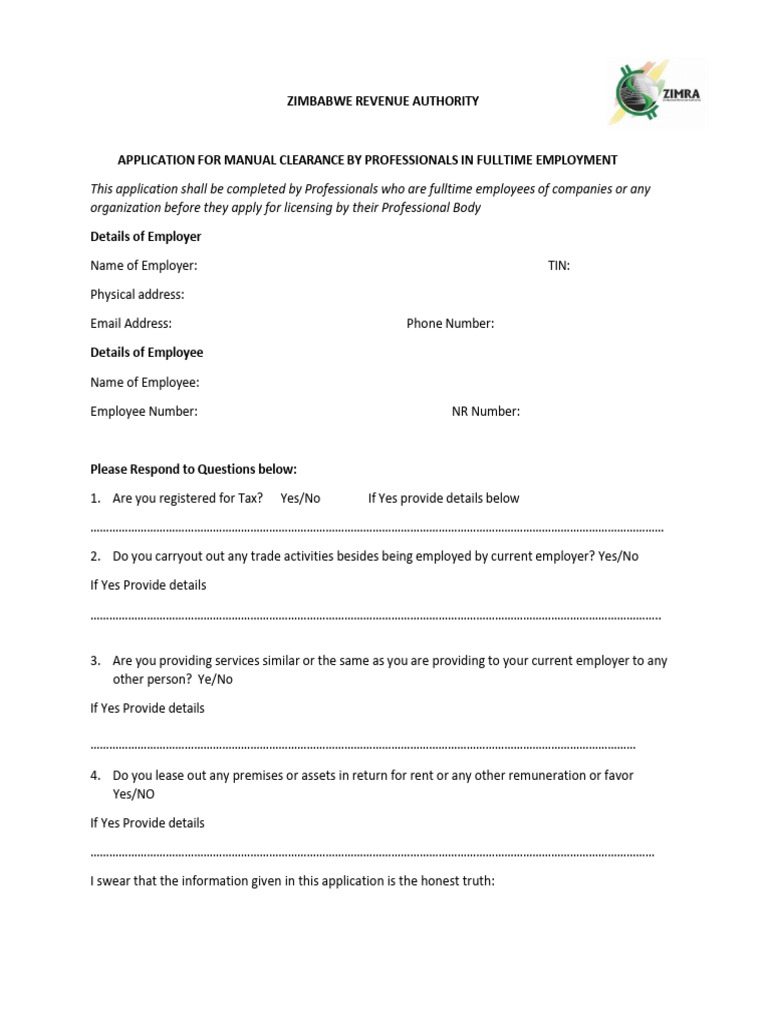 Application for Tax Clearance by Professionals | PDF | Taxes