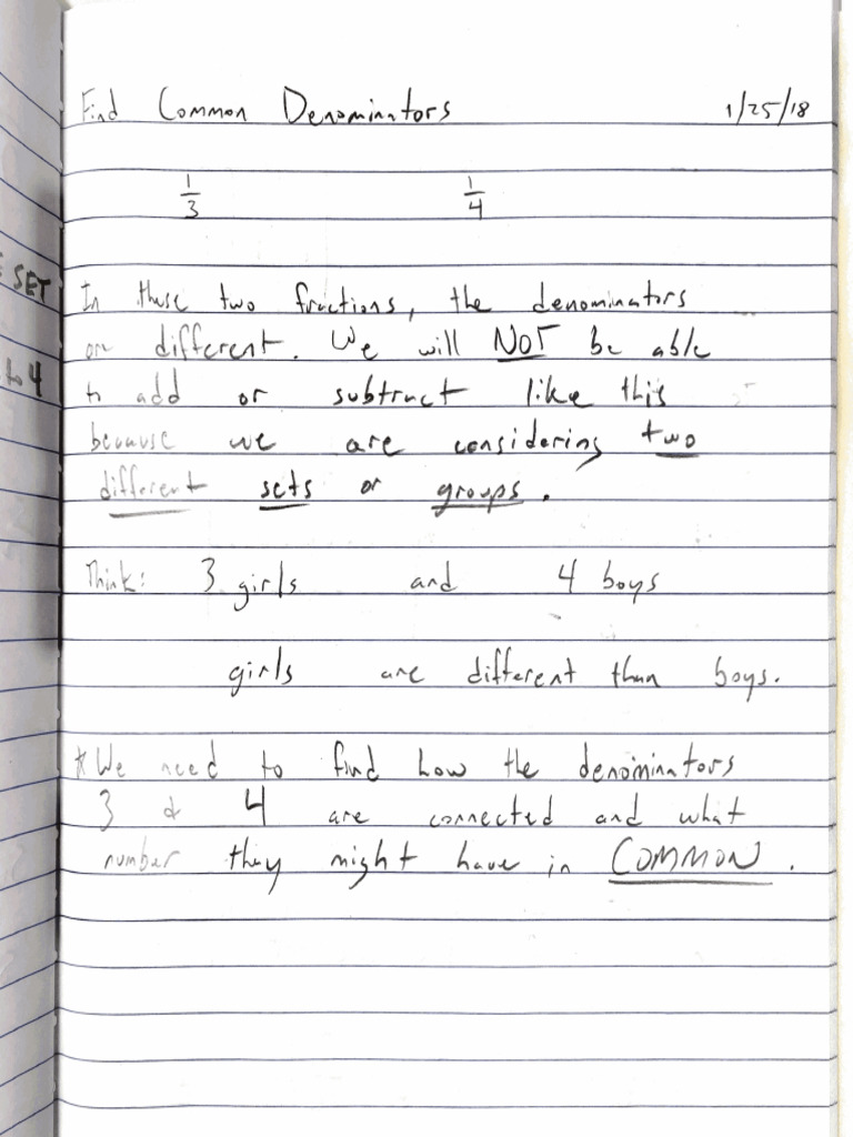 l3 Find Common Denominators | PDF