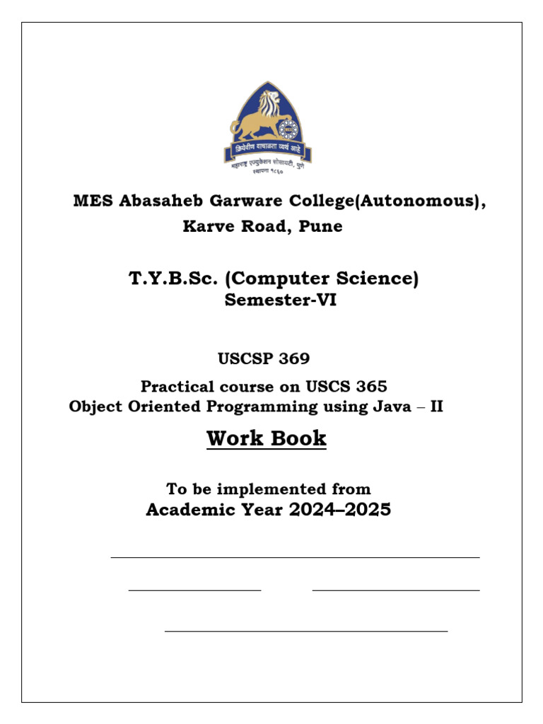 USCSP 369-Java II Labbook | PDF | Computer Science | Software Development