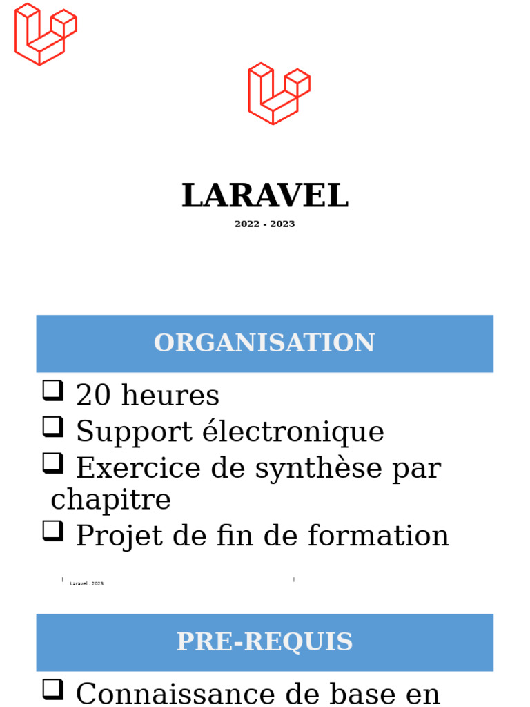 Formation Laravel : Objectifs et Avantages | PDF | PHP | Modèle-vue-contrôleur