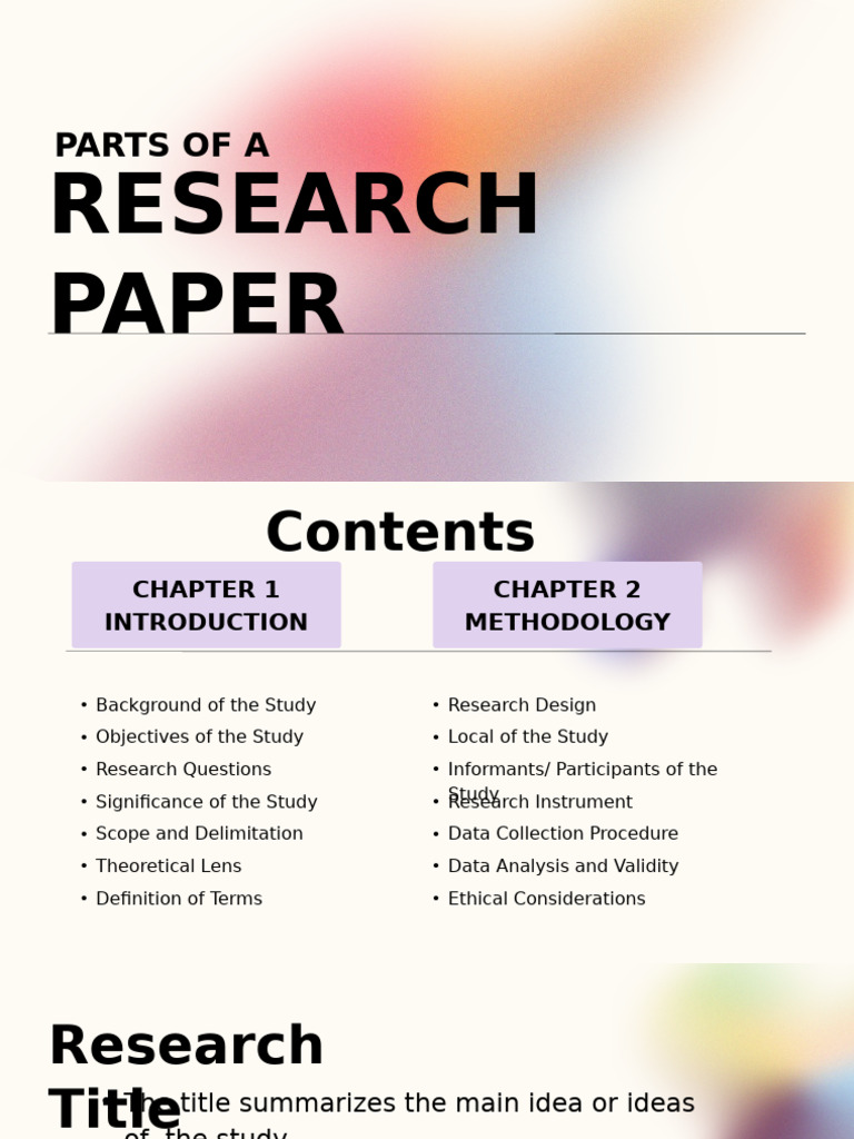 Parts of Research Paper | PDF | Theory | Cognition