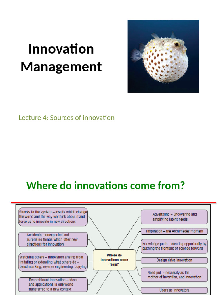Lecture 4(chap5) - Sources of Innovation | PDF | Innovation | Prototype