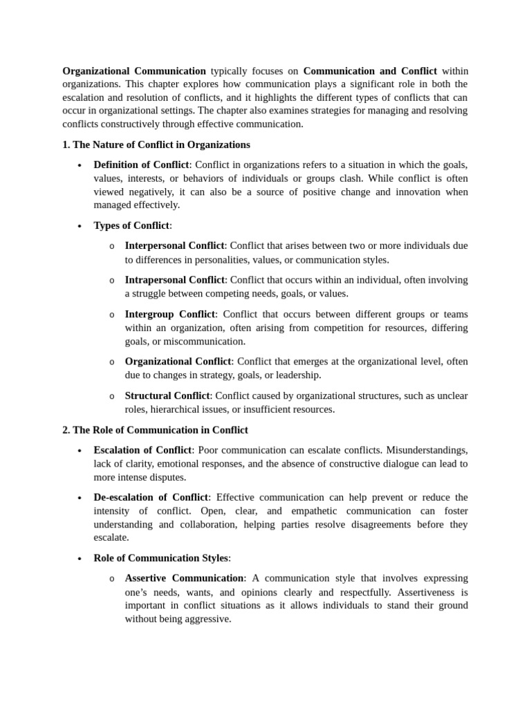 Chapter 7 of Organizational Communication | PDF | Conflict (Process) | Mediation