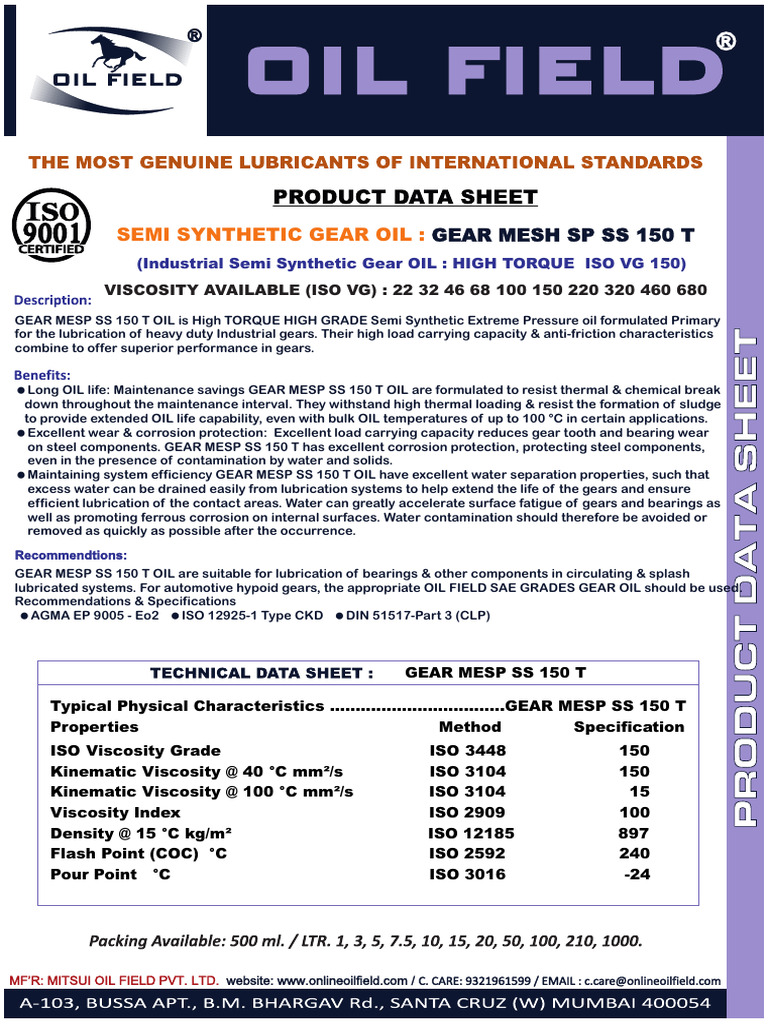 Gear Mesp SS 150 T Sunray | PDF | Gear | Lubricant