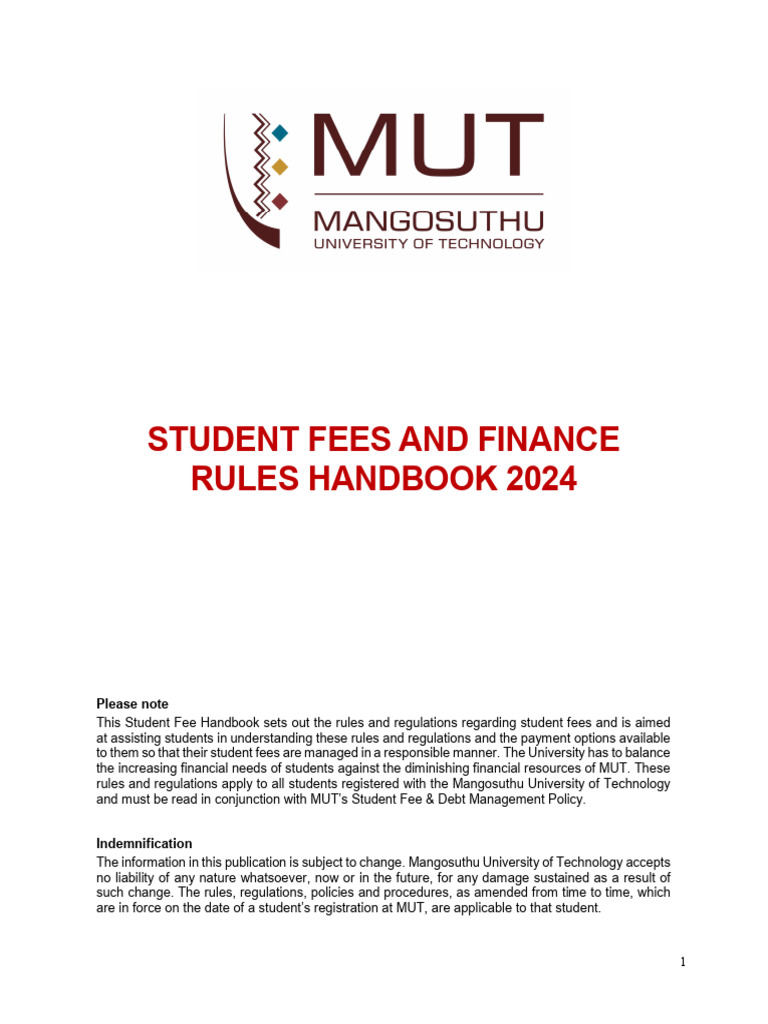Student Fees Handbook 2024 Guide | PDF | Payments | Banks