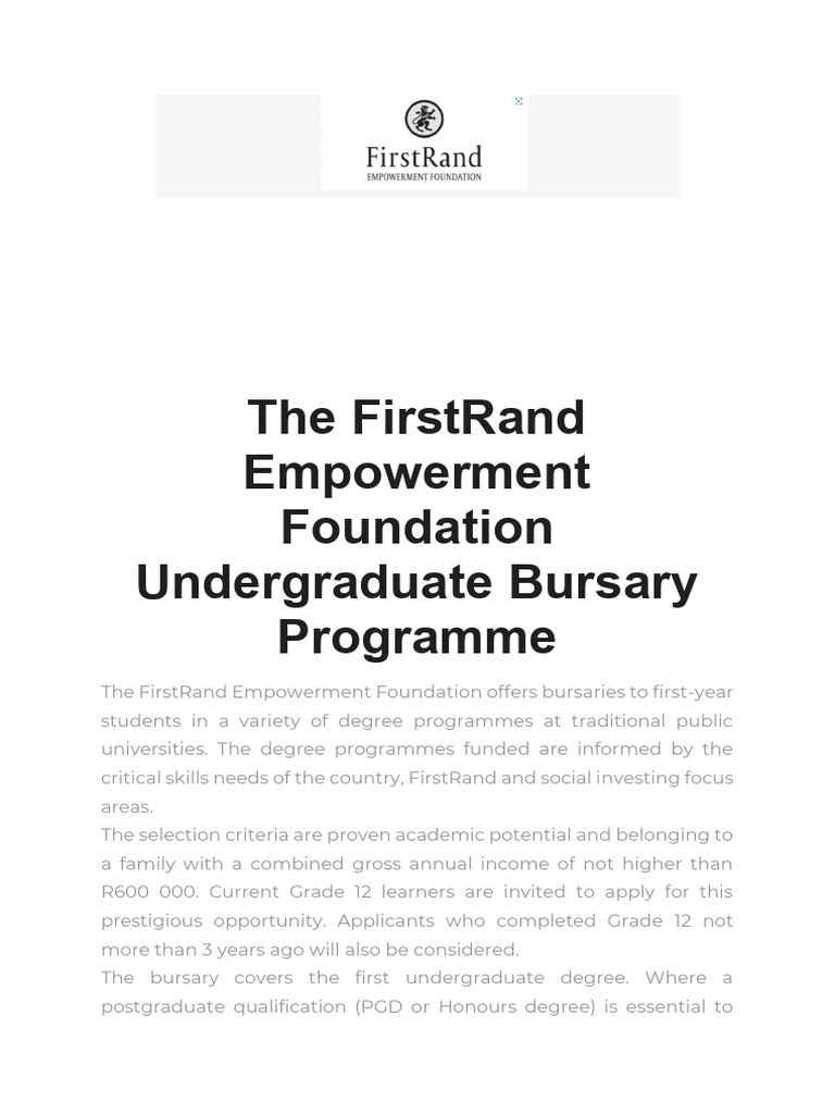 The-FirstRand-Empowerment-Foundation-Undergraduate-Bursary-Programme ...