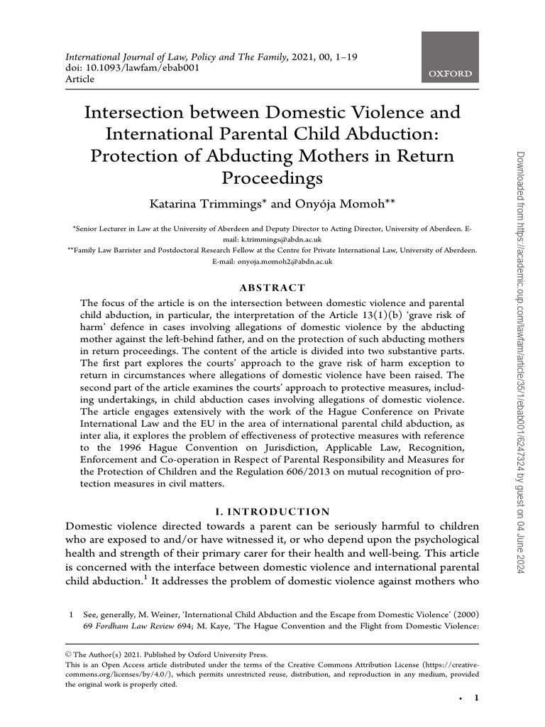 Intersection between Domestic Violence and | PDF | Justice | Crime & Violence