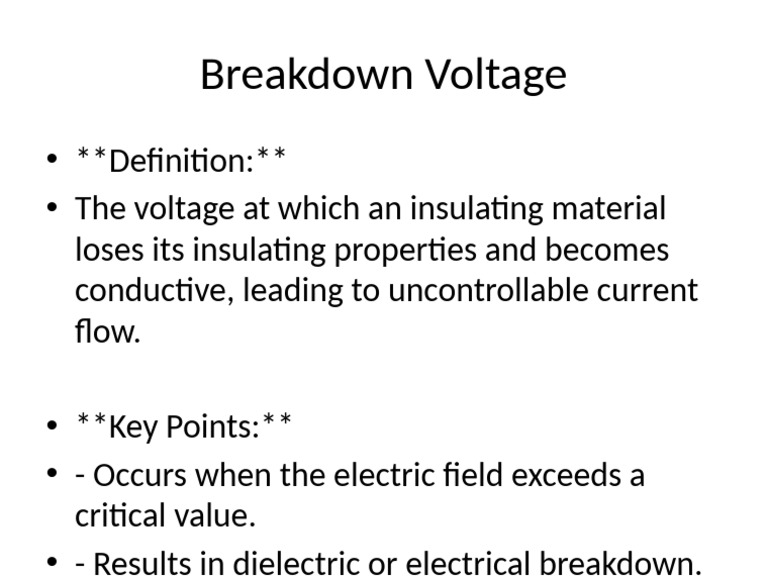 Breakdown Voltage Slide | PDF