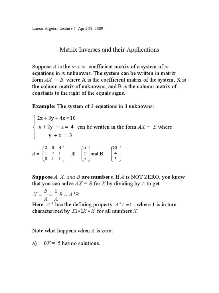 Linear Algebra Lecture 5final | PDF | Determinant | Matrix (Mathematics)
