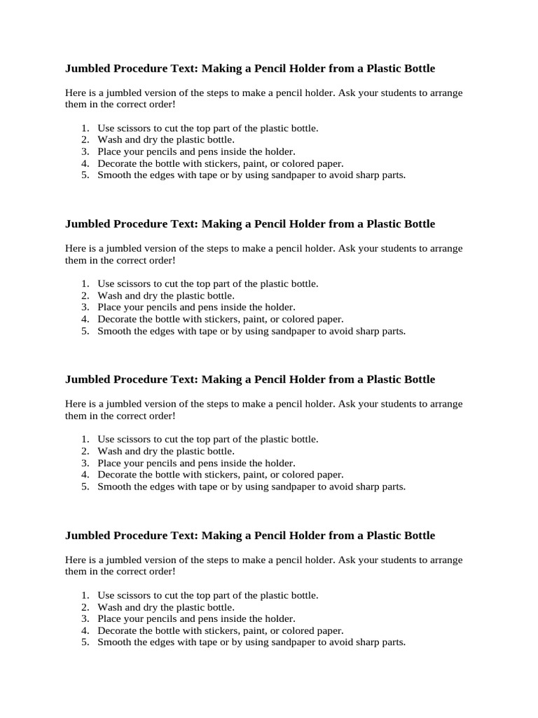 Jumbled Procedure Text | PDF