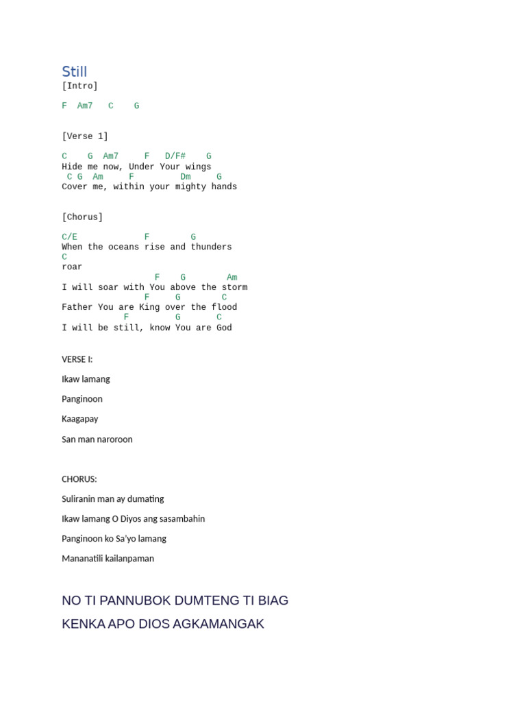"Still: Worship Song Lyrics and Chords" | PDF