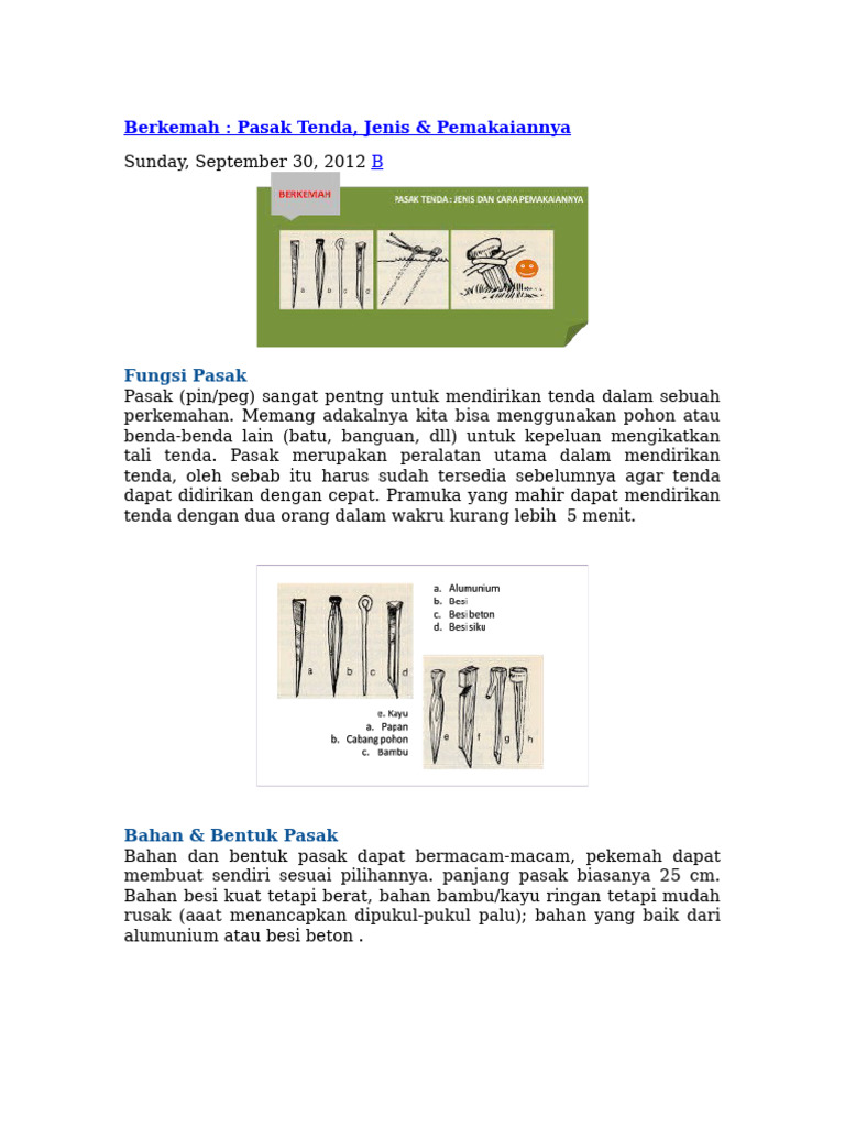 berkemah pasak tenda | PDF