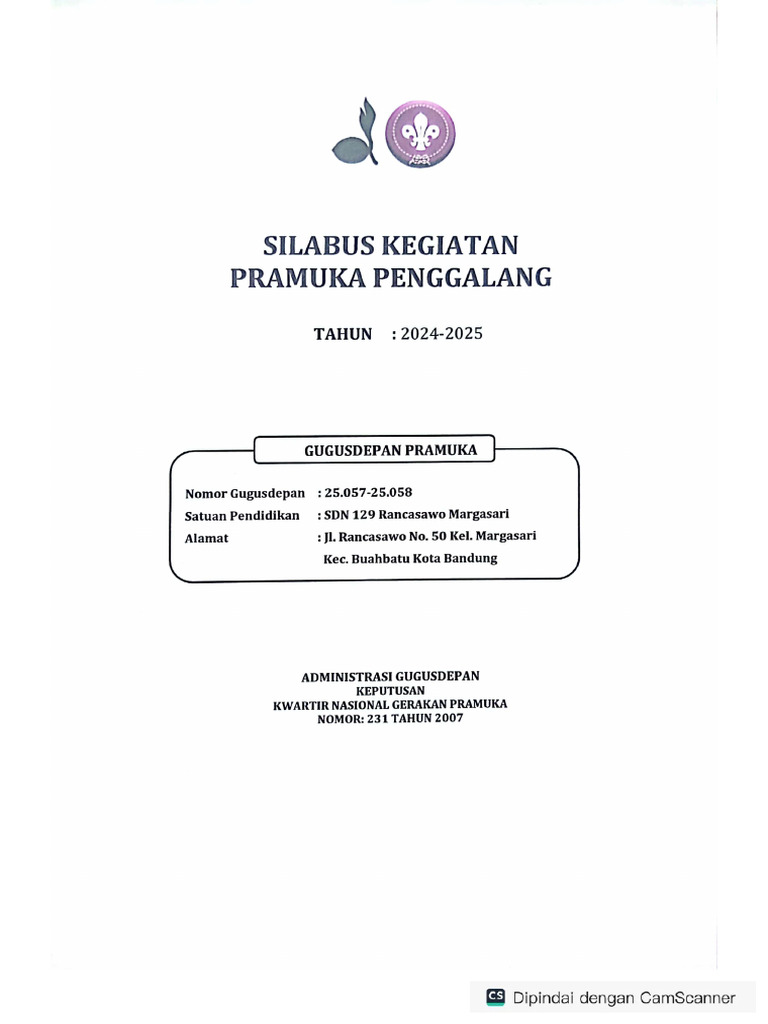 Program Semester Pasukan Penggalang Revisi 2024 | PDF