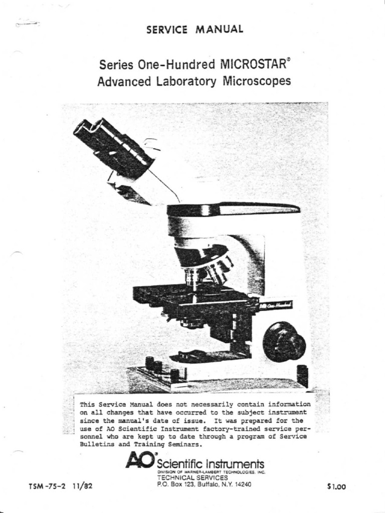 AO One-Hundred Microstar Microscope - Service Manual | PDF
