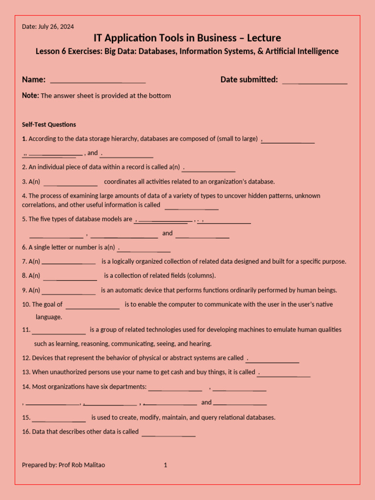 It Practice Matterial | PDF | Databases | Artificial Intelligence