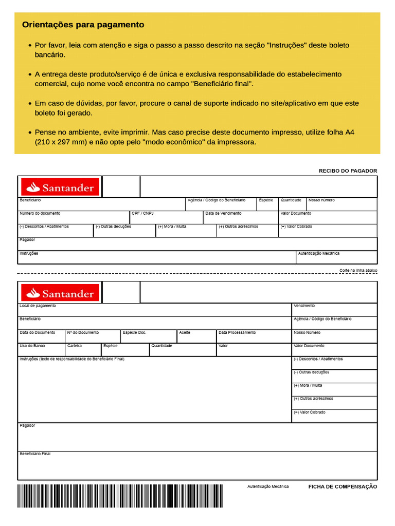 Boleto Bancário | PDF | Pagamentos | Tecnologia bancária